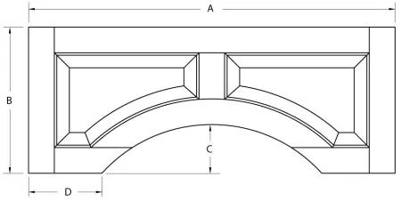 Custom Raised Panel Arched Valance - Cabinet Joint