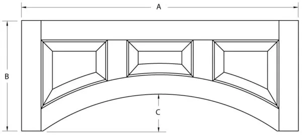 Custom Raised Panel Arched Valance - Cabinet Joint