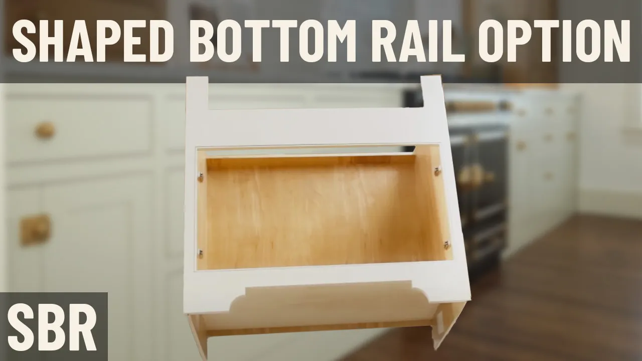 Shaped Bottom Rail (SBR) Option - Flush Shaped Toe Option - Cabinet Joint