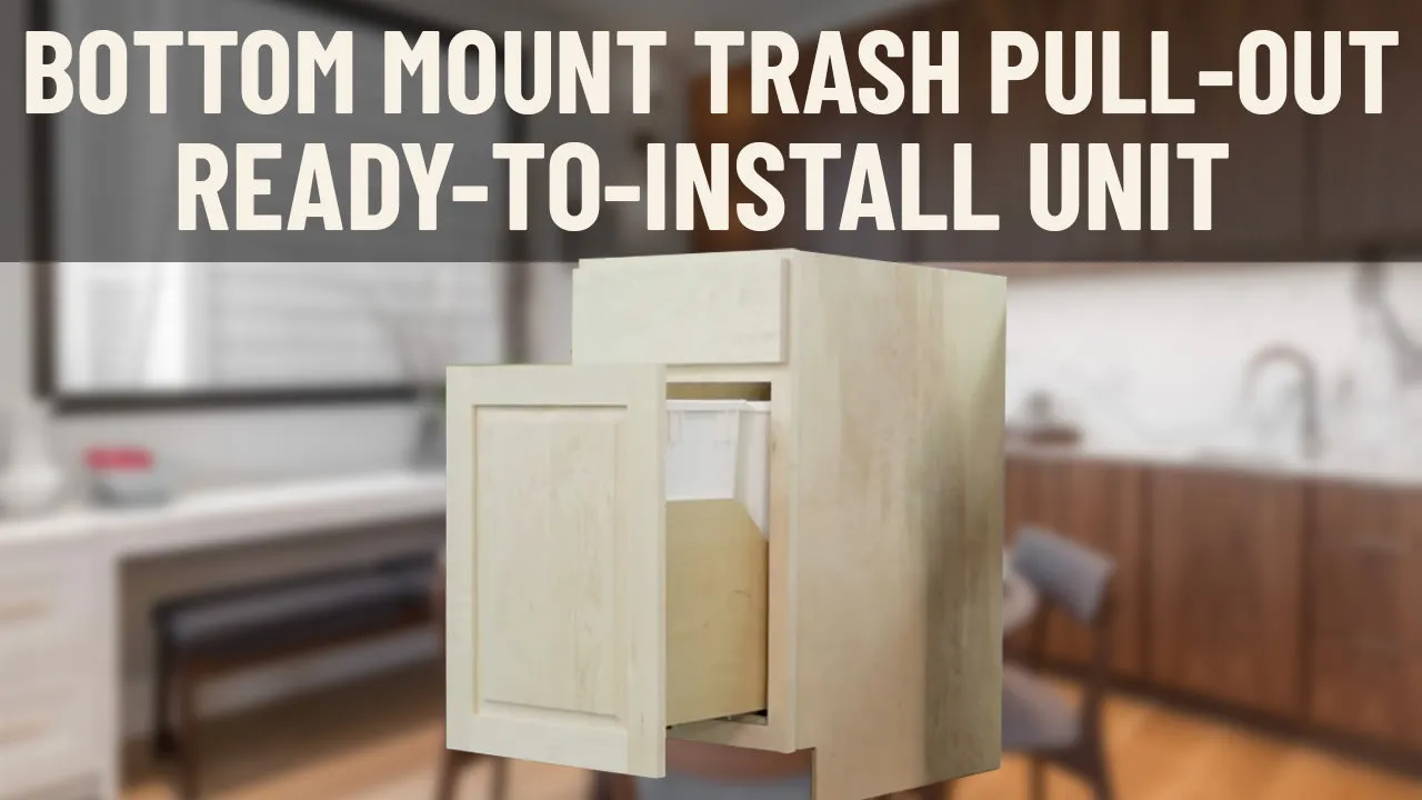 Bottom Mount Trash Pull Out - Ready to Install Unit - Cabinet Joint