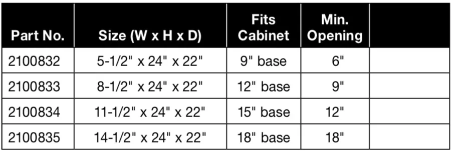 Ready to Install Base Pull-Out - Cabinet Joint