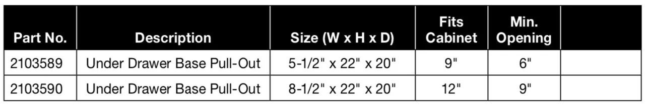 Under Drawer Pull-Out - Cabinet Joint