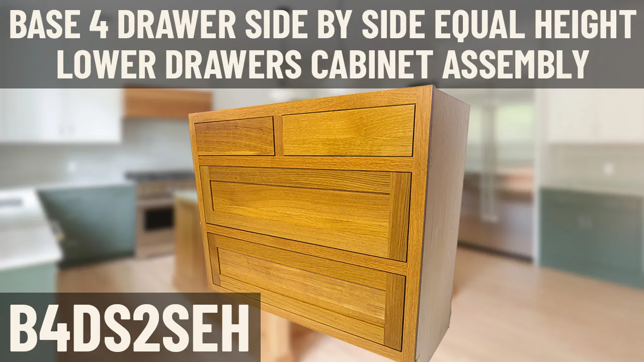 Base 4 Drawer Side by Side Equal Height Lower Drawers Cabinet Assembly ...